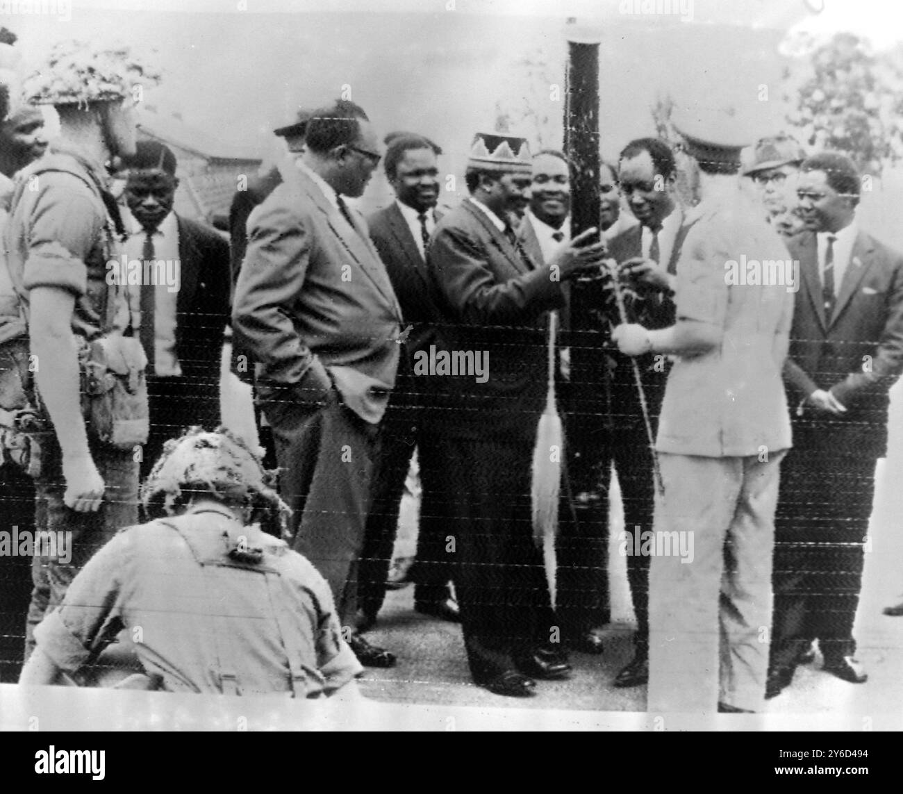 KENYAN PREMIER AND AFRICAN LEADER JOMO KENYATTA WITH TOM MBOYA IN ...