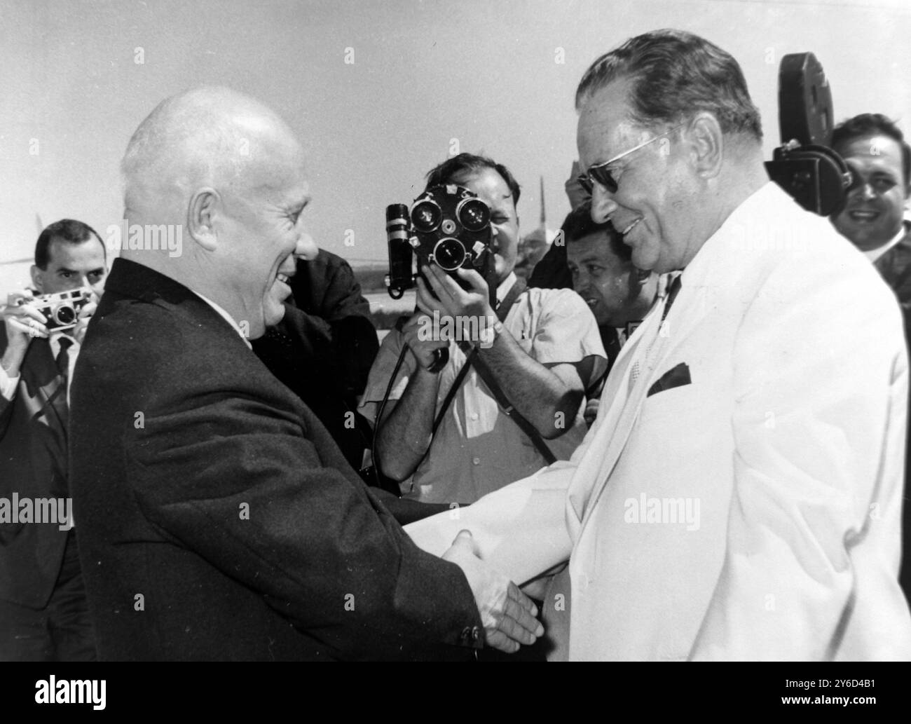 SOVIET PRIME MINISTER NIKITA KHRUSHCHEV PRESIDENT OF YUGOSLAVIA JOSIP ...