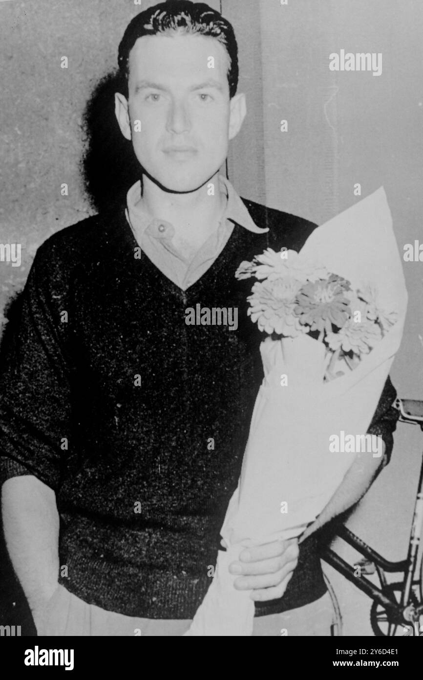 PHILIP DYER WITH FLOWERS FOR INJURED EAST GERMAN BORDER GUARD IN ...