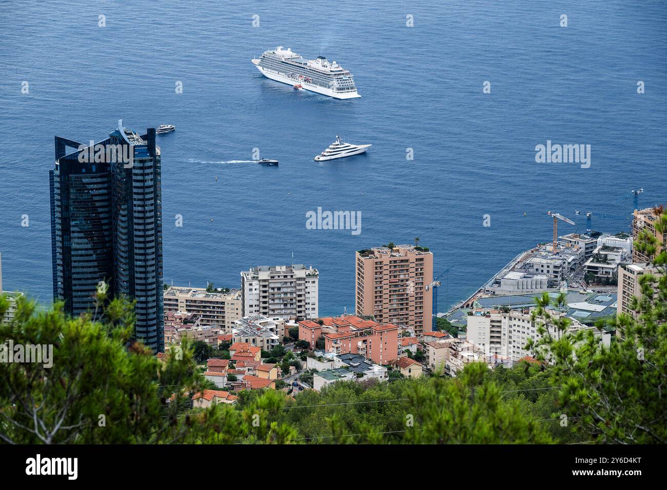 Beausoleil (south-eastern France): view of Monaco Harbour from the ...