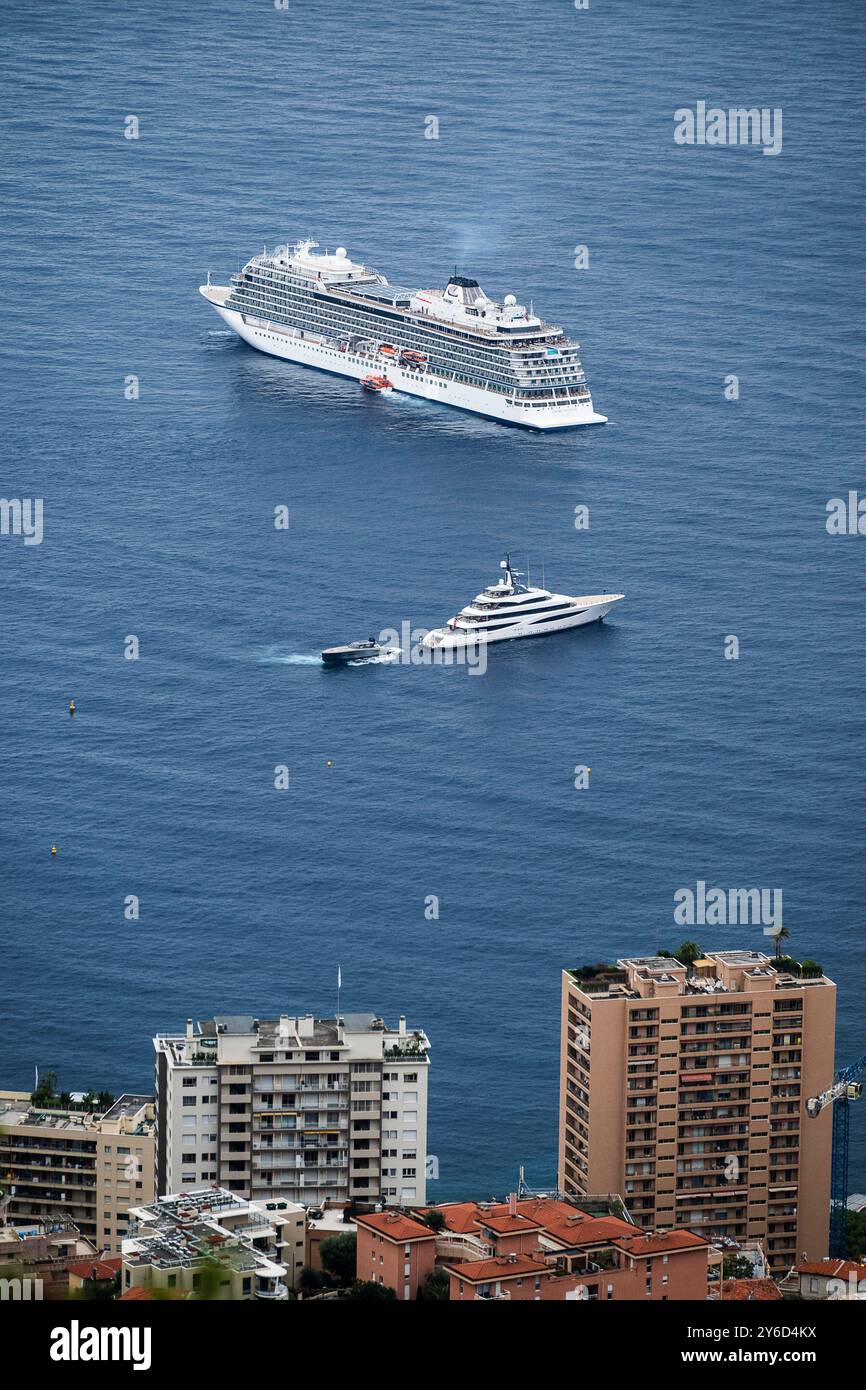 Beausoleil (south-eastern France): view of Monaco Harbour from the ...
