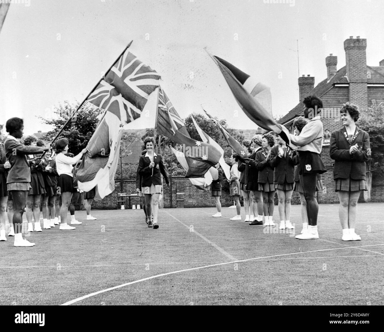 The Australian Women's netball team who won the World Tournament here ...