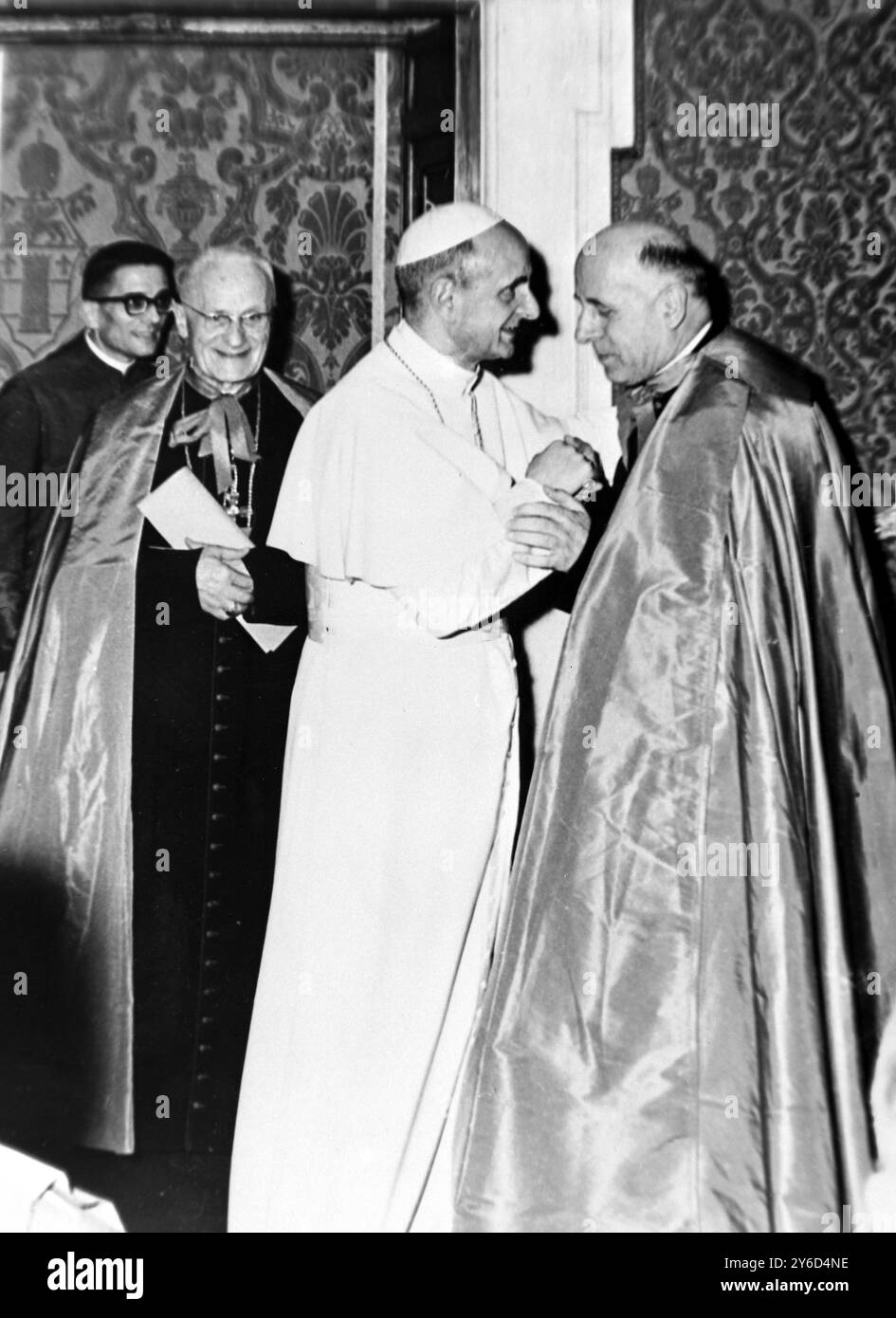 POPE PAUL VI WITH GIOVANNI COLUMBO ARCHBISHOP OF MILAN IN VATICAN CITY ...