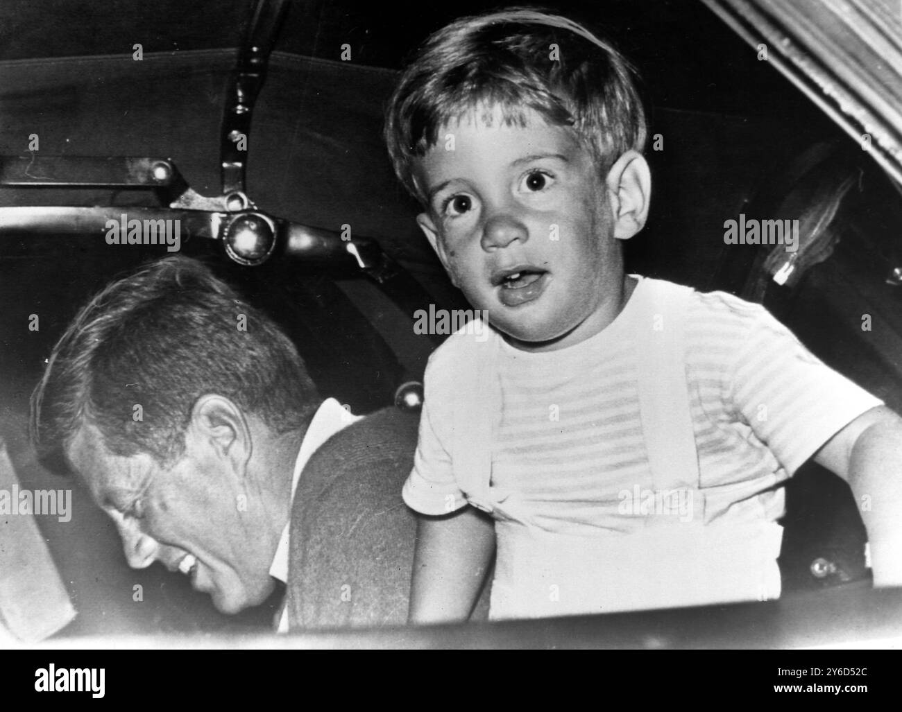 US AMERICAN PRESIDENT JOHN F KENNEDY JFK WITH SON JOHN JR IN OTIS AIR ...