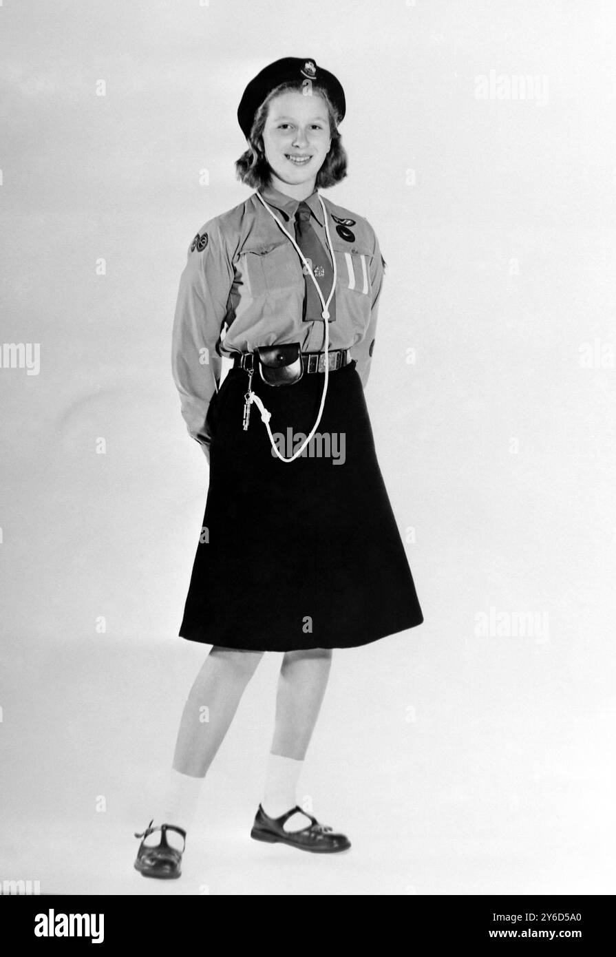 9 AUGUST 1963 PRINCESS ANNE WEARING A GIRL GUIDES UNIFORM IN A PORTRAIT ...
