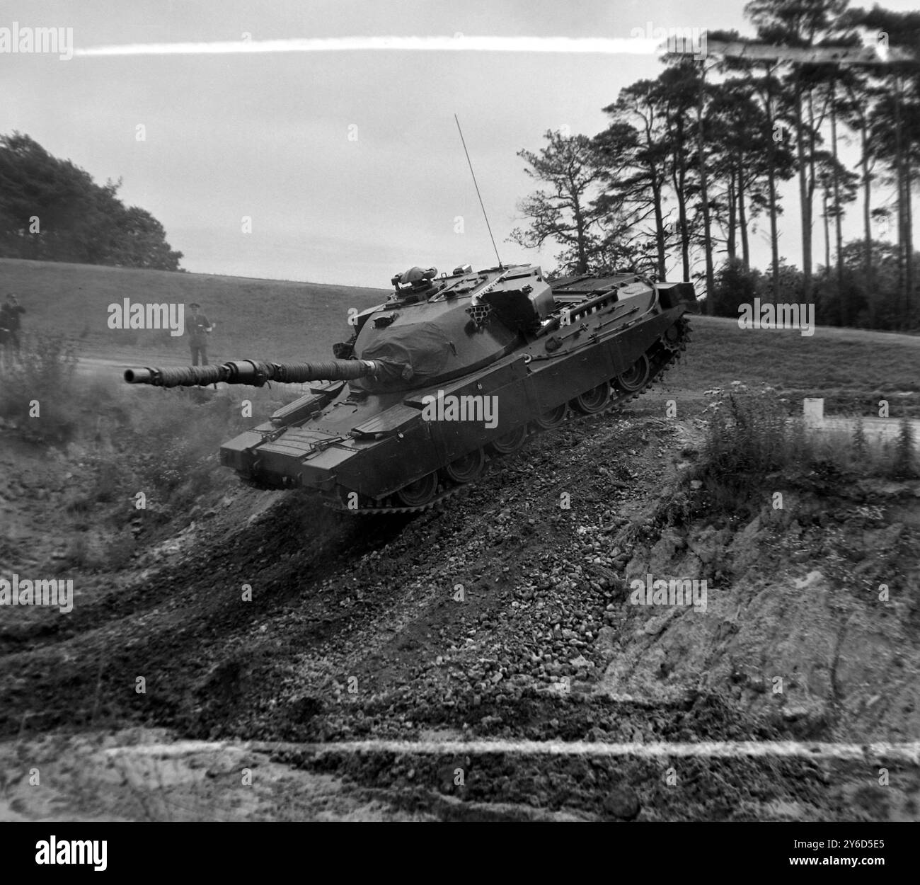 BRITISH ARMY TANK CHIEFTAIN PUT THROUGH ITS PACES IN CHOBHAM ; 8 AUGUST ...