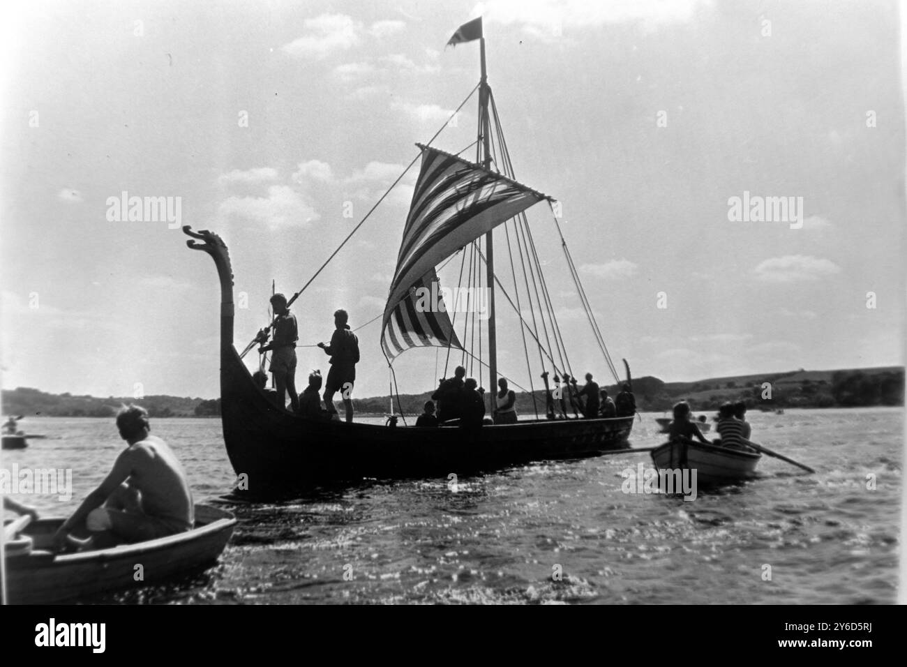 SHIPS REPLICA OF A VIKING SHIP FOR DANISH JAMBOREE IN GENNER ; 2 AUGUST ...