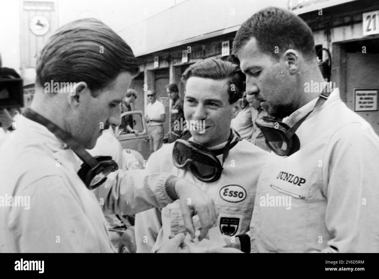 RACING DRIVERS GRAHAM HILL, JIM CLARK AND JOACHIM BONNIER AT GERMAN ...