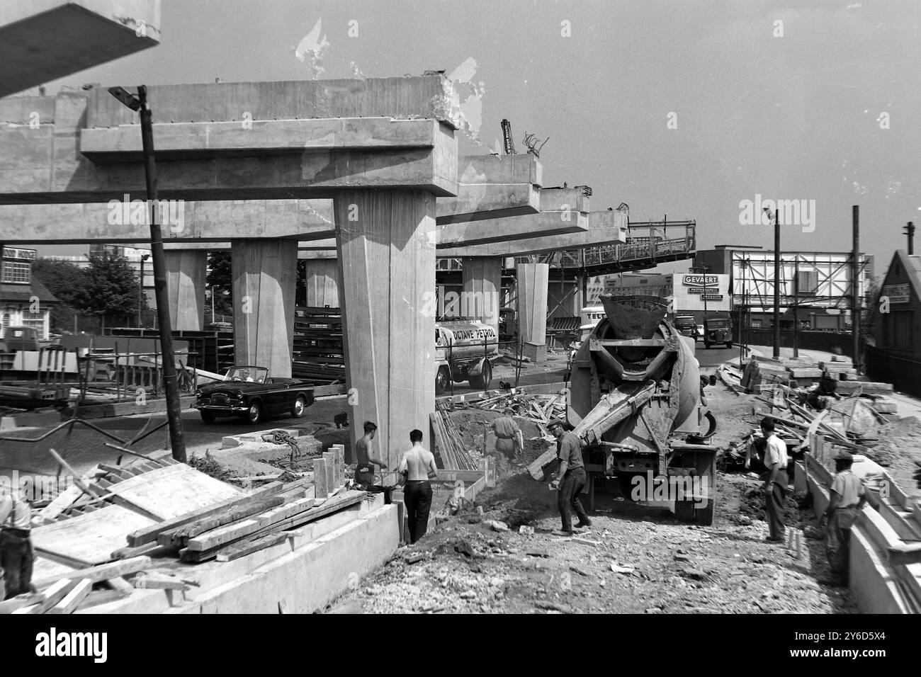 CHISWICK GREAT WEST ROAD LONDON BUILDING ROADWAY - WORK IN PROGRESS ; 1 ...