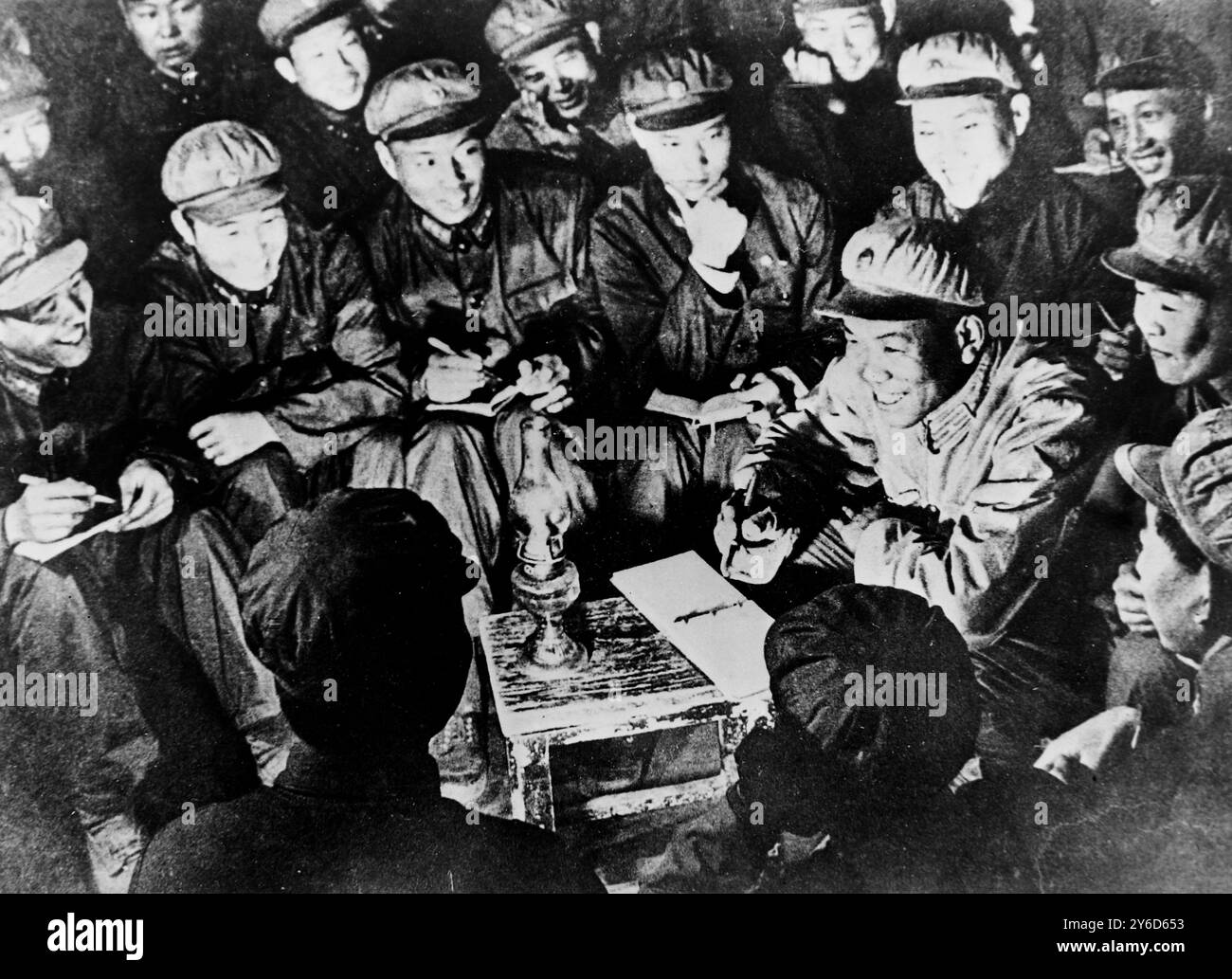ARMY RED CHINESE TROOPS DURING INDOCTRINATION CLASS IN HONG KONG ; 31 ...
