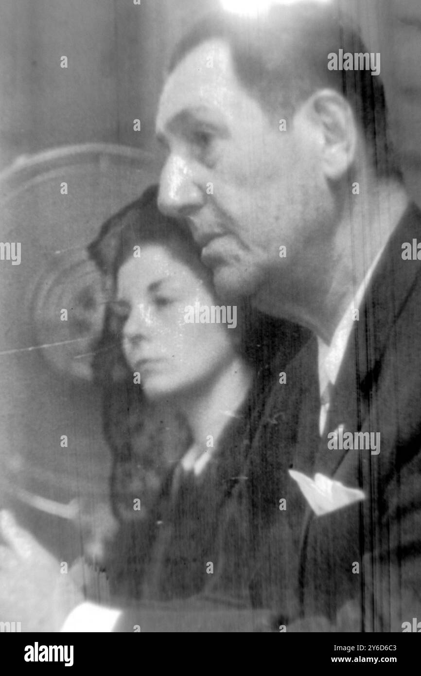 ISABEL MARTINEZ DE PERON WITH JUAN PERON AT MASS IN MADRID / ; 26 JULY ...