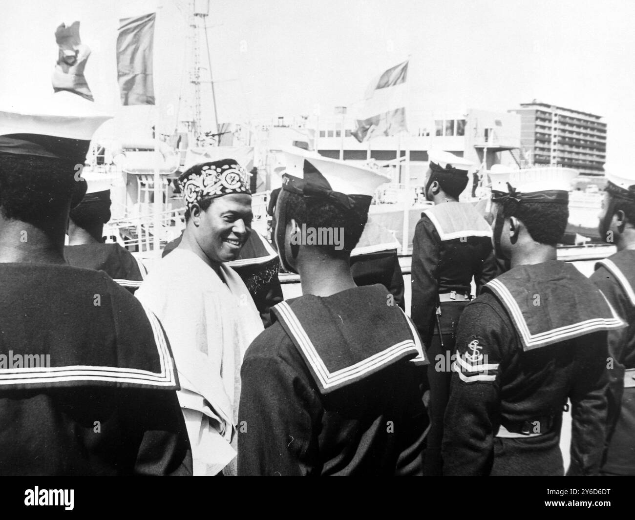 NIGERIAN MINISTER MBU WITH NIGERIAN NAVY / ; 27 JULY 1963 Stock Photo ...