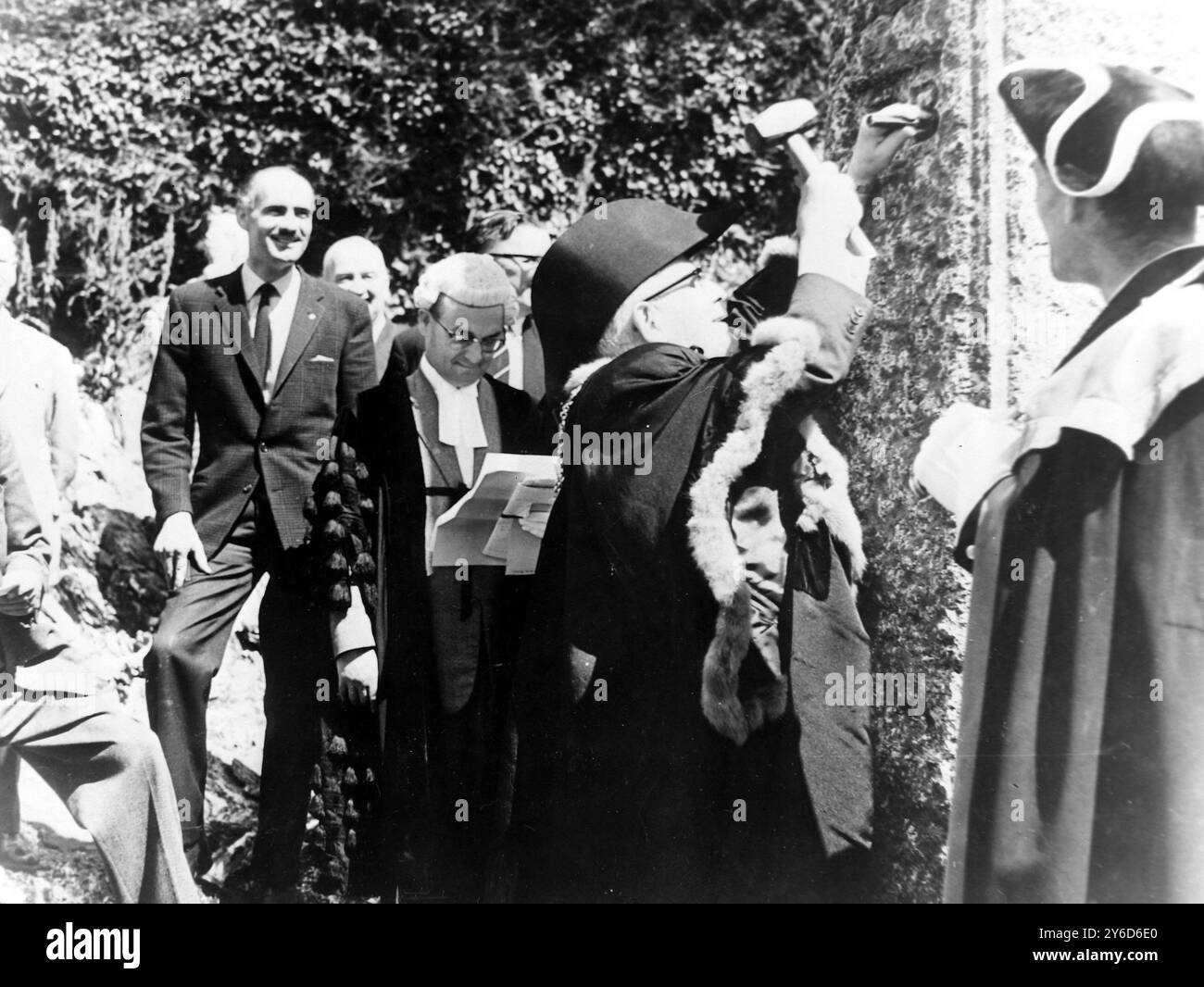 MAYOR OF TURO IN CORNWALL ERIC BROWN BEATING THE BOUNDS / ; 27 JULY ...