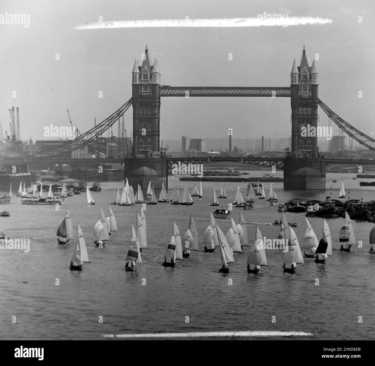 TOWER BRIDGE SAILING SHIPS ON THAMES LONDON ; 27 JULY 1963 Stock Photo ...