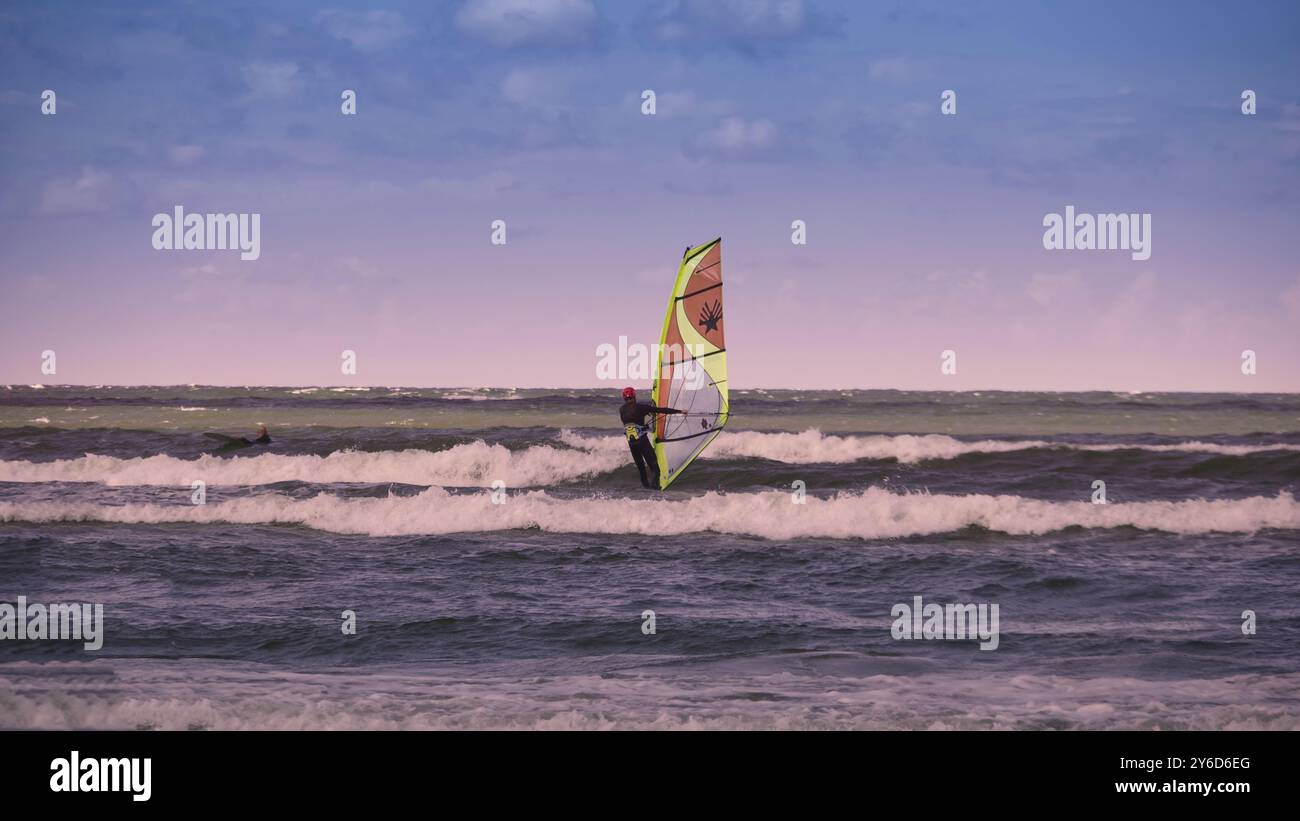 windsurfer on the beach Stock Photo - Alamy