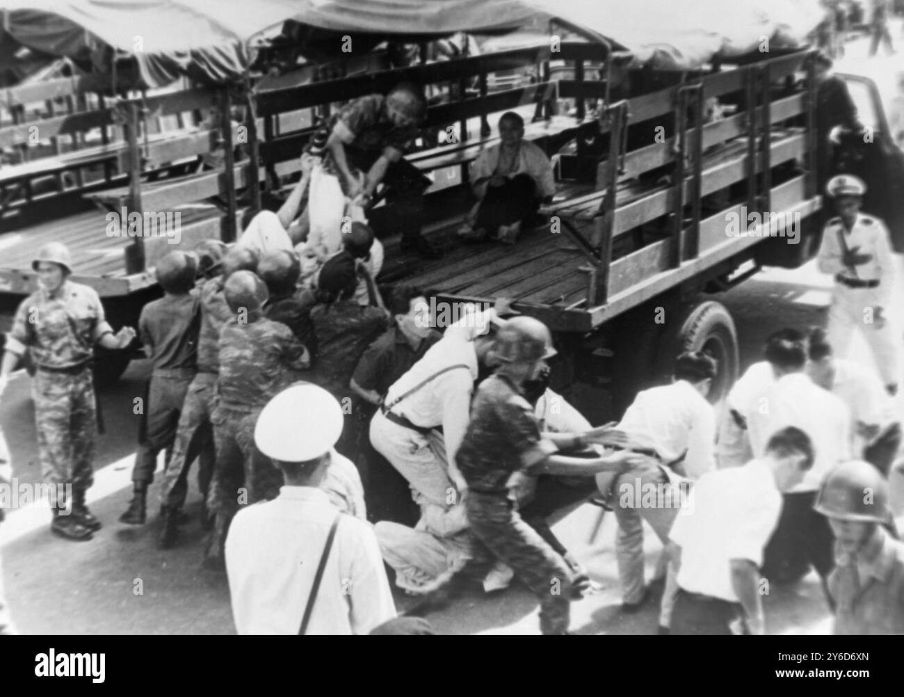 BUDDHIST PRIESTS MONKS DEMONSTRATION IN SAIGON / ; 22 JULY 1963 Stock ...