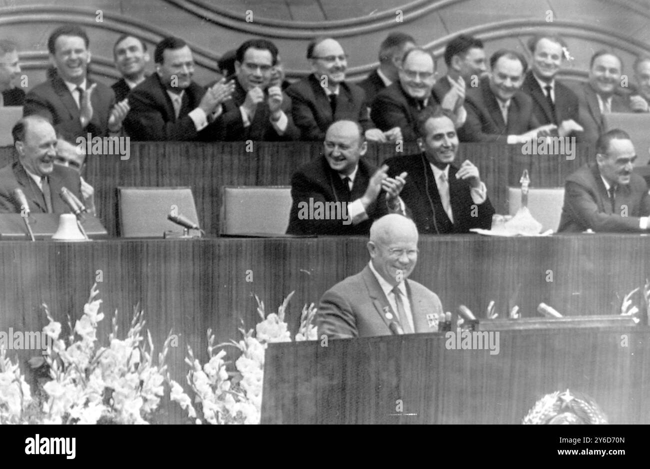 SOVIET PRIME MINISTER NIKITA KHRUSHCHEV IN MOSCOW WITH HUNGARIAN ...