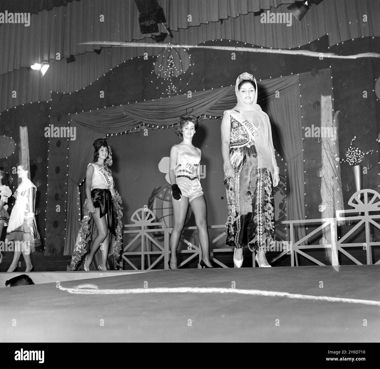 MISS UNIVERSE CONTESTANTS IN NATIONAL COSTUMES IN MIAMI BEACH ; 20 JULY ...