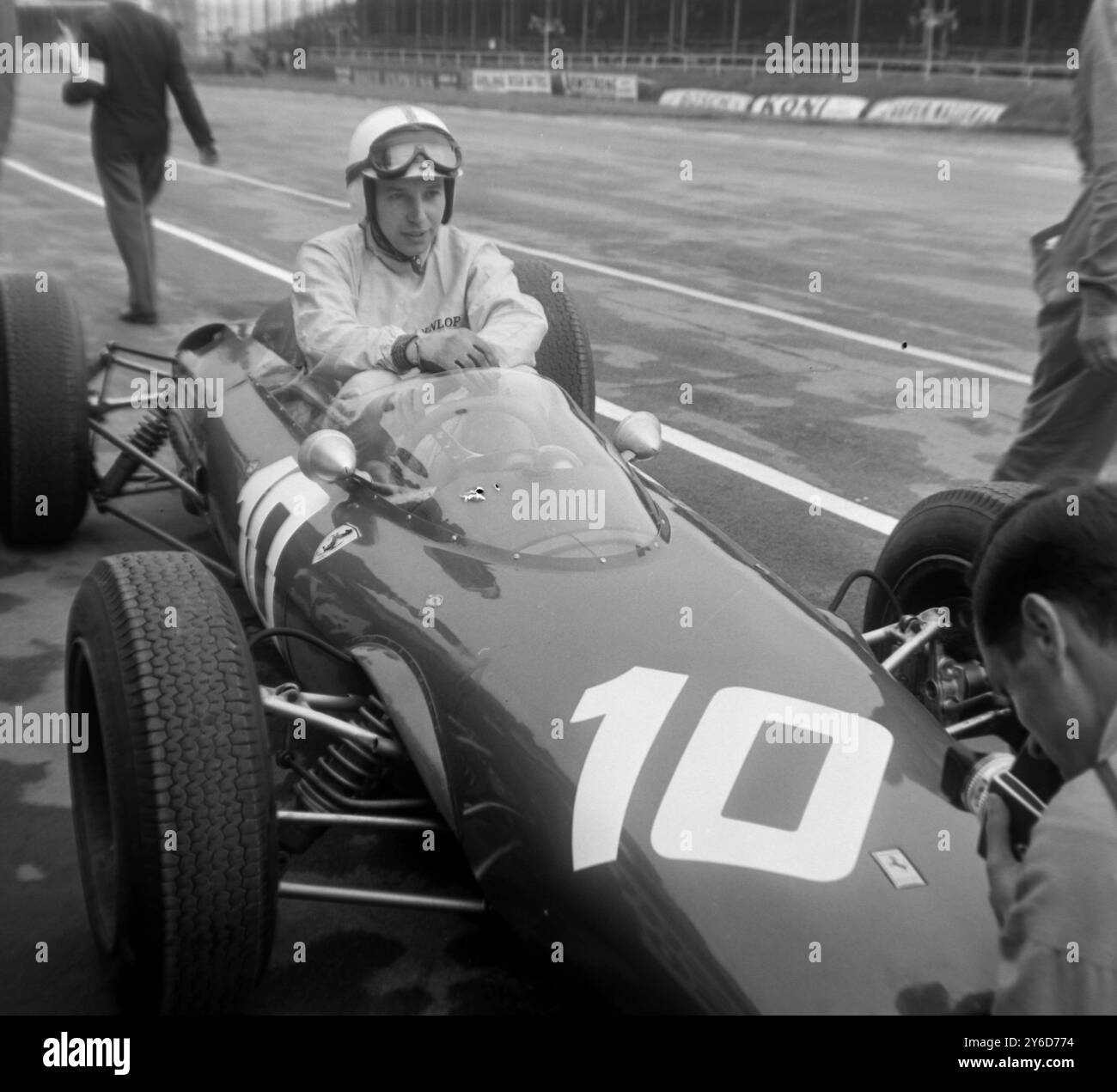 RACING DRIVER JOHN SURTEES WITH WIFE AT SILVERSTONE / ; 18 JULY 1963 ...