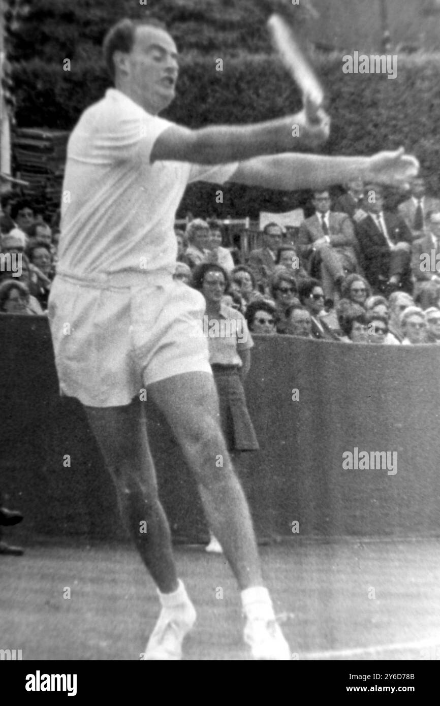 TENNIS PLAYER BOBBY WILSON IN ACTION IN BRISTOL ; 18 JULY 1963 Stock ...