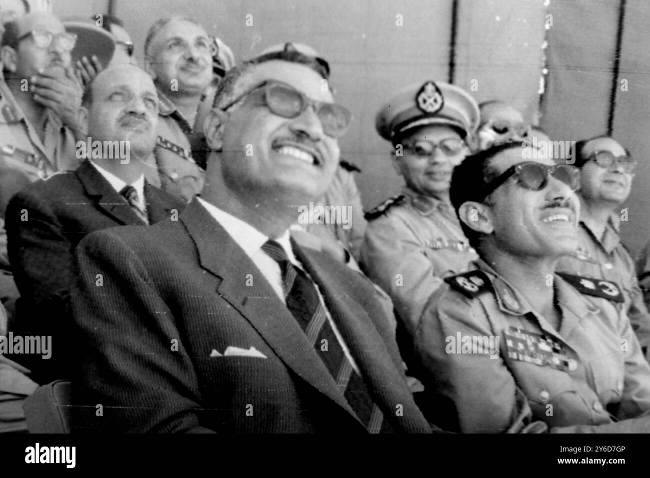 PRESIDENT OF UNITED ARAB REPUBLIC GAMAL ABDUL NASSER WITH ABDEL HAKIM ...