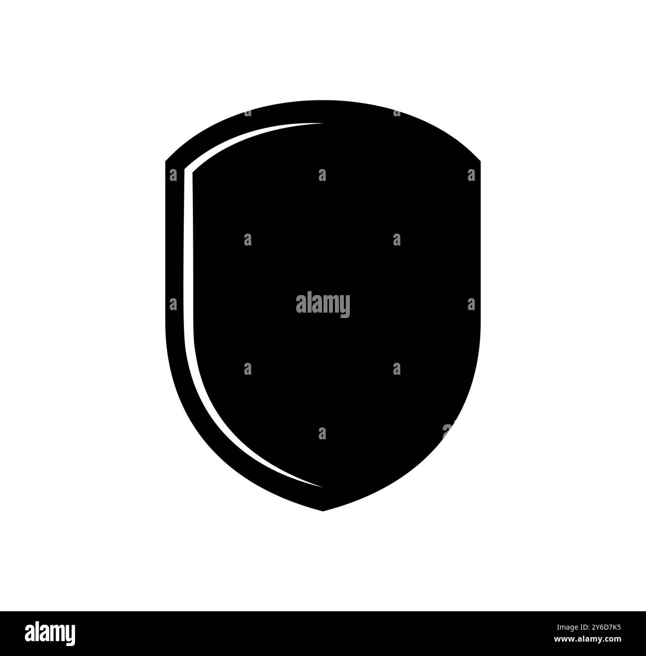 Shield logo template flat illustration, shielding icon in black and ...