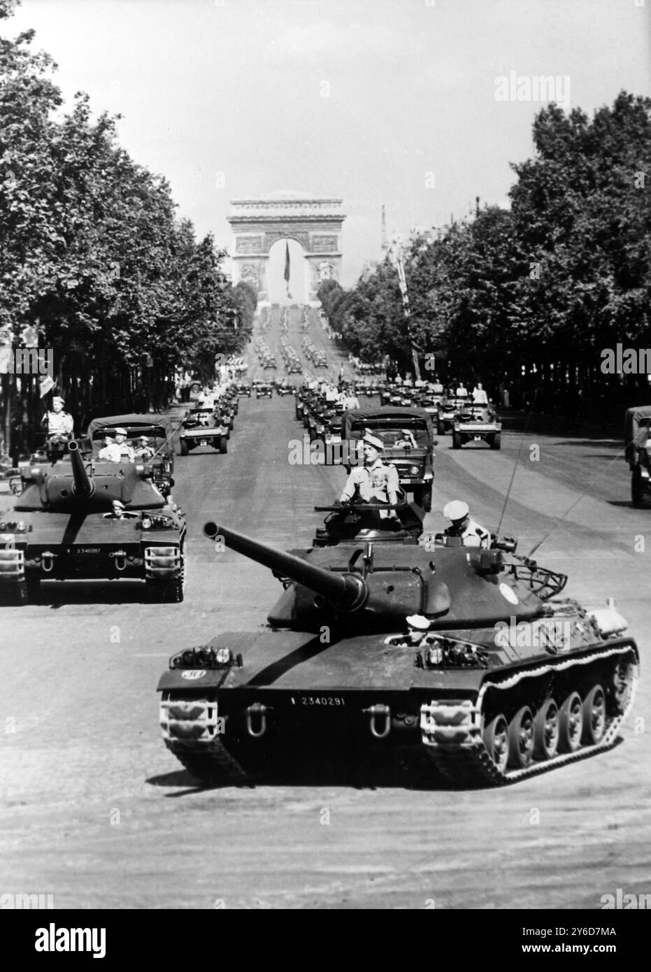 TANKS AT BASTILLE DAY MILITARY PARADE IN PARIS, FRANCE - 14 JULY 1963 ...