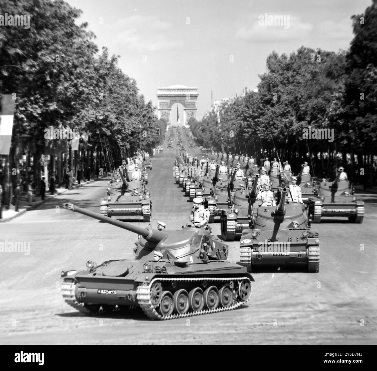 TANKS IN BASTILLE DAY MILITARY PARADE IN PARIS / ; 15 JULY 1963 Stock ...