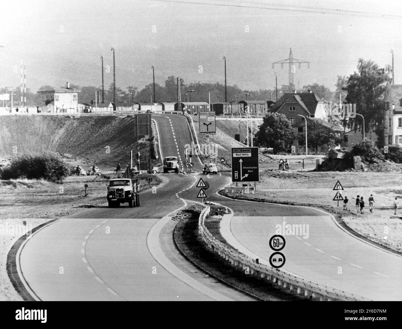 BUILDING A MOTORWAY IN BASEL, SWITZERLAND / ; 15 JULY 1963 Stock Photo ...