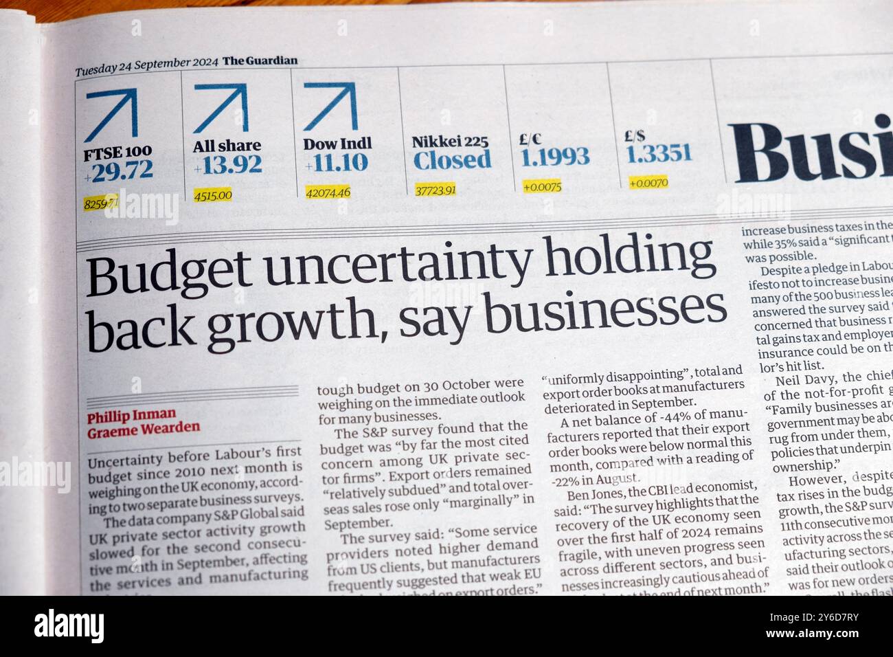 'Budget uncertainty holding back growth, say businessesl Guardian ...