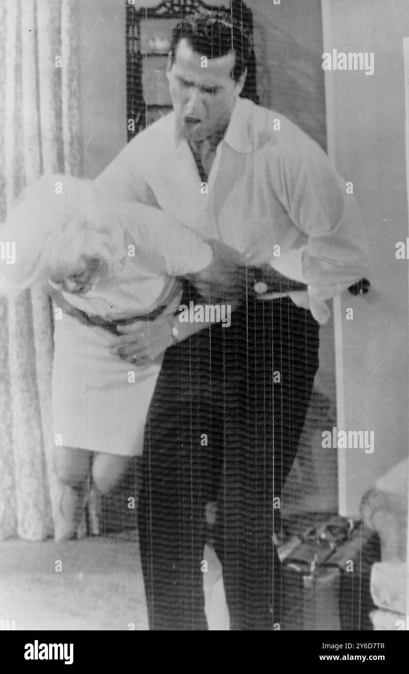 DORIS DAY INJURED IN FILM SCENE IN HOLLYWOOD WITH JAMES GARNER / ; 12 ...