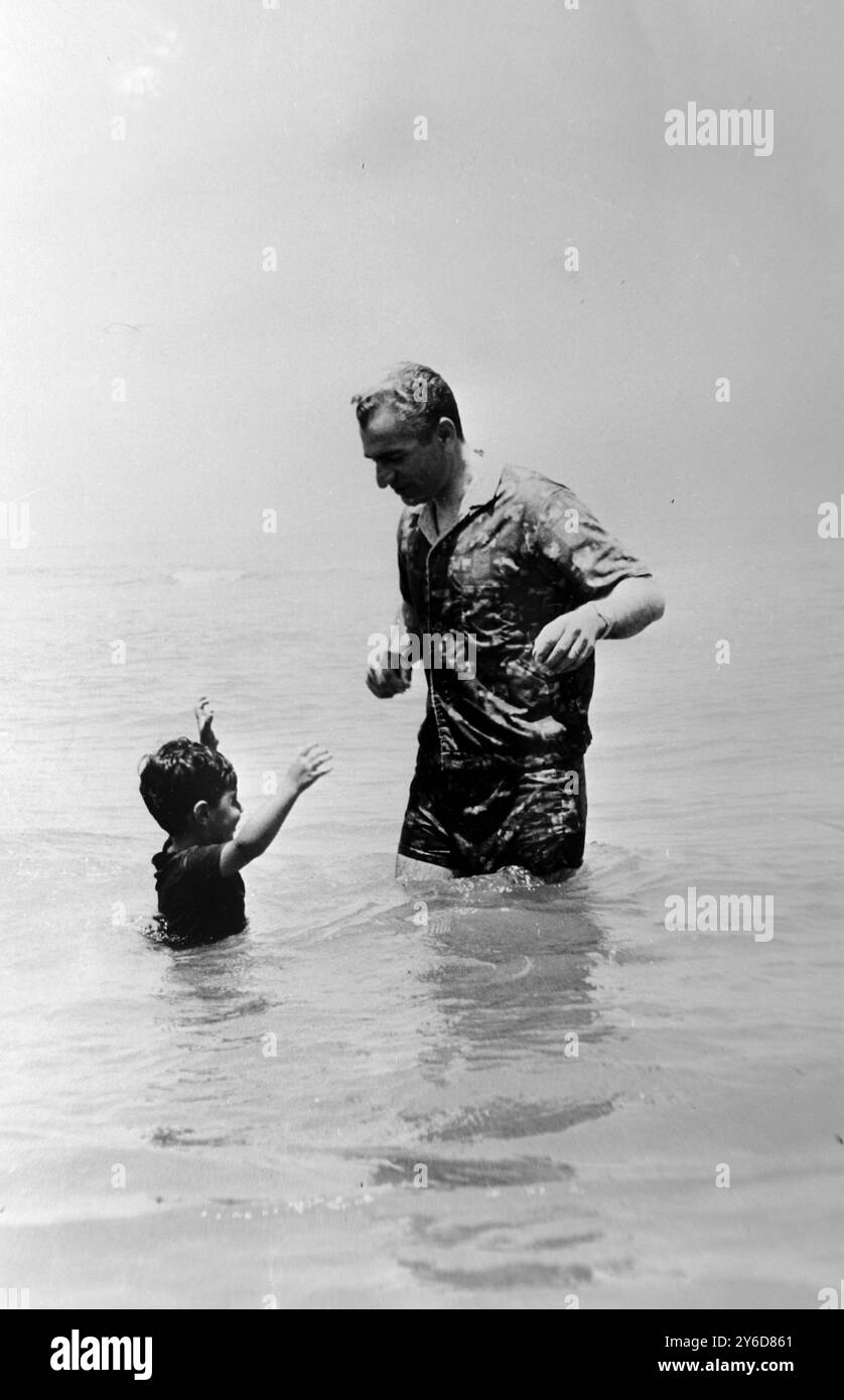 SHAH OF IRAN WITH PRINCE CYRUS REZA IN TEHRAN, IRAN ; 11 JULY 1963 ...
