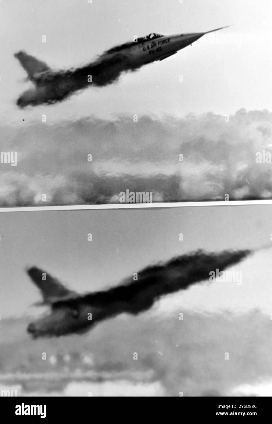 US AIR FORCE ALL WEATHER JET F-105F CRASHING THE HEAT BARRIER IN NEW ...