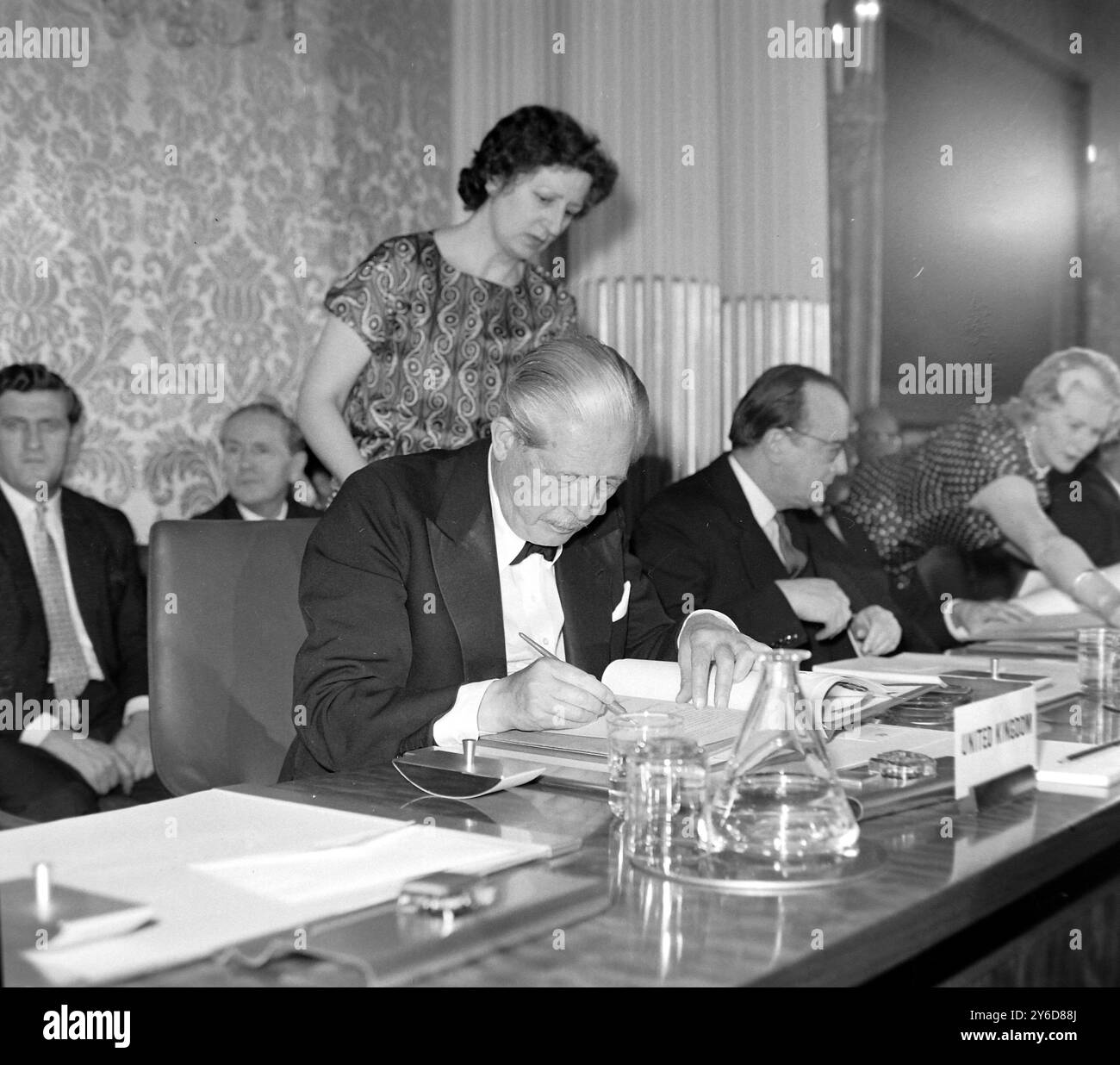 BRITISH PREMIER HAROLD MACMILLAN WITH MALAYAN PREMIER TUNKU ABDUL ...