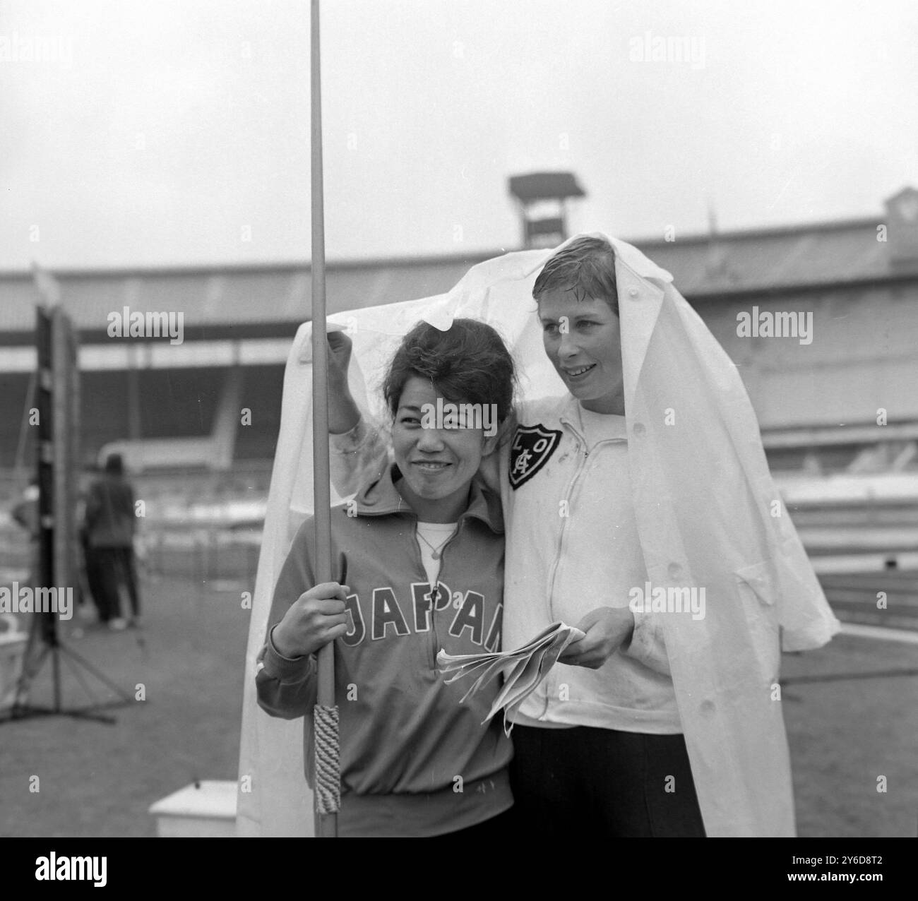 ATHLETICS MISS HIROKO SATO JAPANESE JAVELIN THROWER AND MARY RAND AT ...