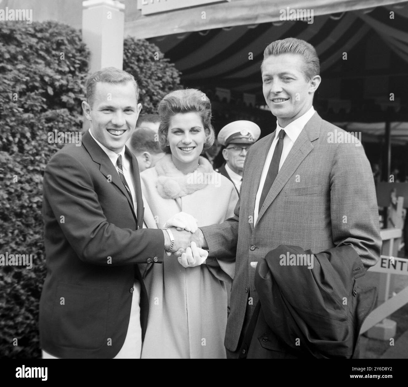TONY TRABERT WITH TENNIS PLAYER CHUCK MCKINLEY AND WYLITA MCKINLEY IN ...