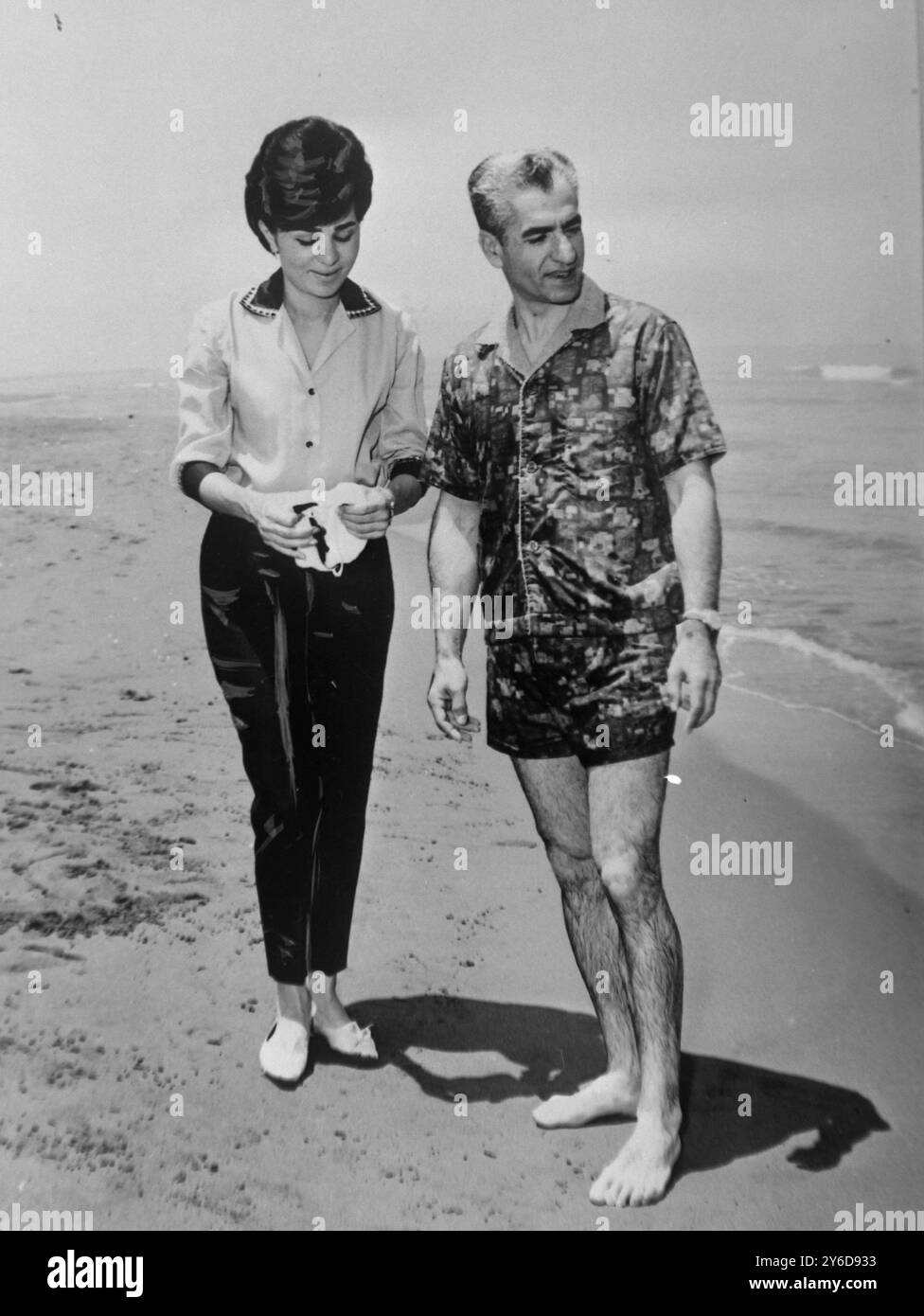 EMPRESS FARAH WITH SHAH OF IRAN IN NOWSHAHR ; 4 JULY 1963 Stock Photo ...
