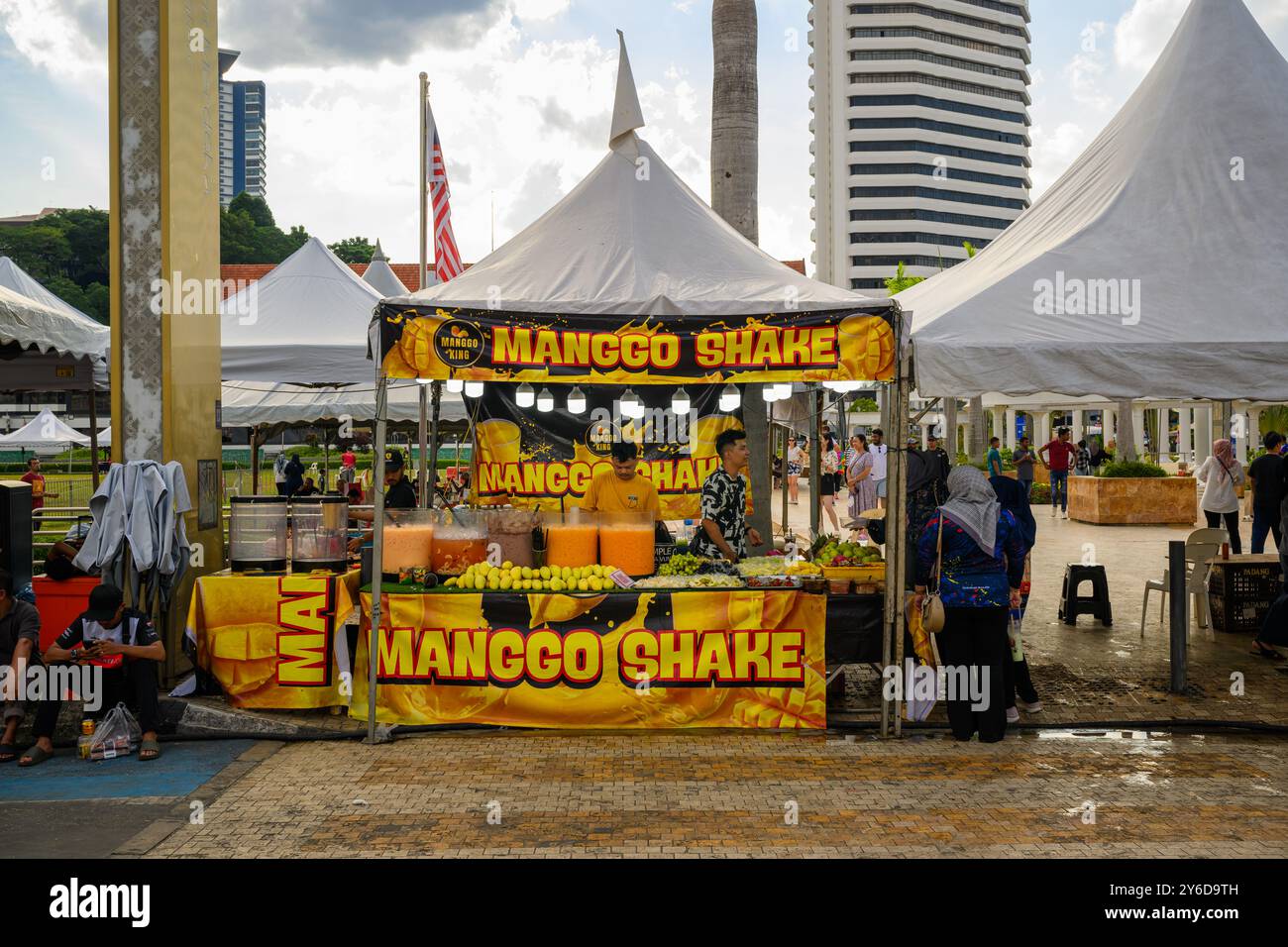 A mango shake seller at the Malaysia Day festivities, Merdeka Square ...