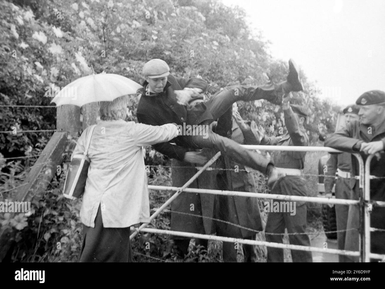A DEMONSTRATOR AT THE GERM WARFARE RESEARCH STATION IN PORTON ; 30 JUNE ...