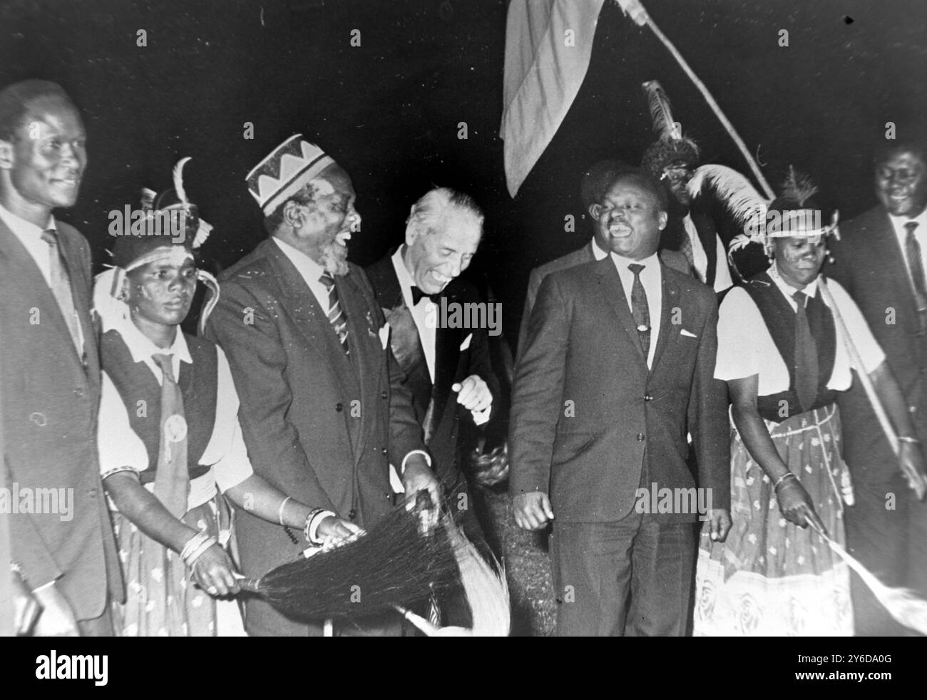 KENYAN PREMIER JOMO KENYATTA WITH GOVERNOR OF KENYA MALCOLM MACDONALD ...