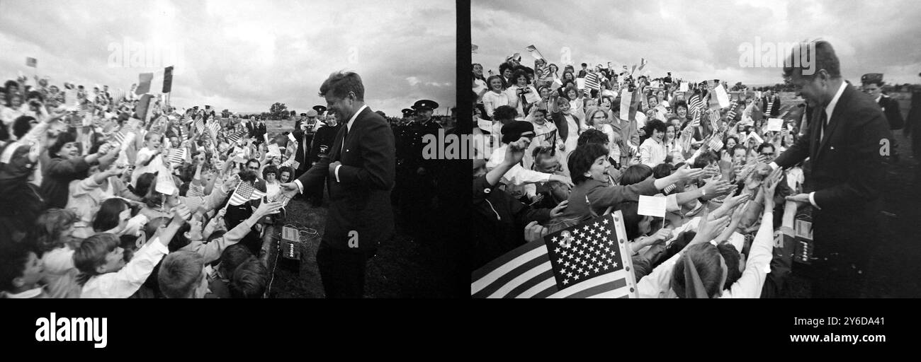 US AMERICAN PRESIDENT JOHN F KENNEDY IN NEW CROSS, IRELAND ; 28 JUNE ...