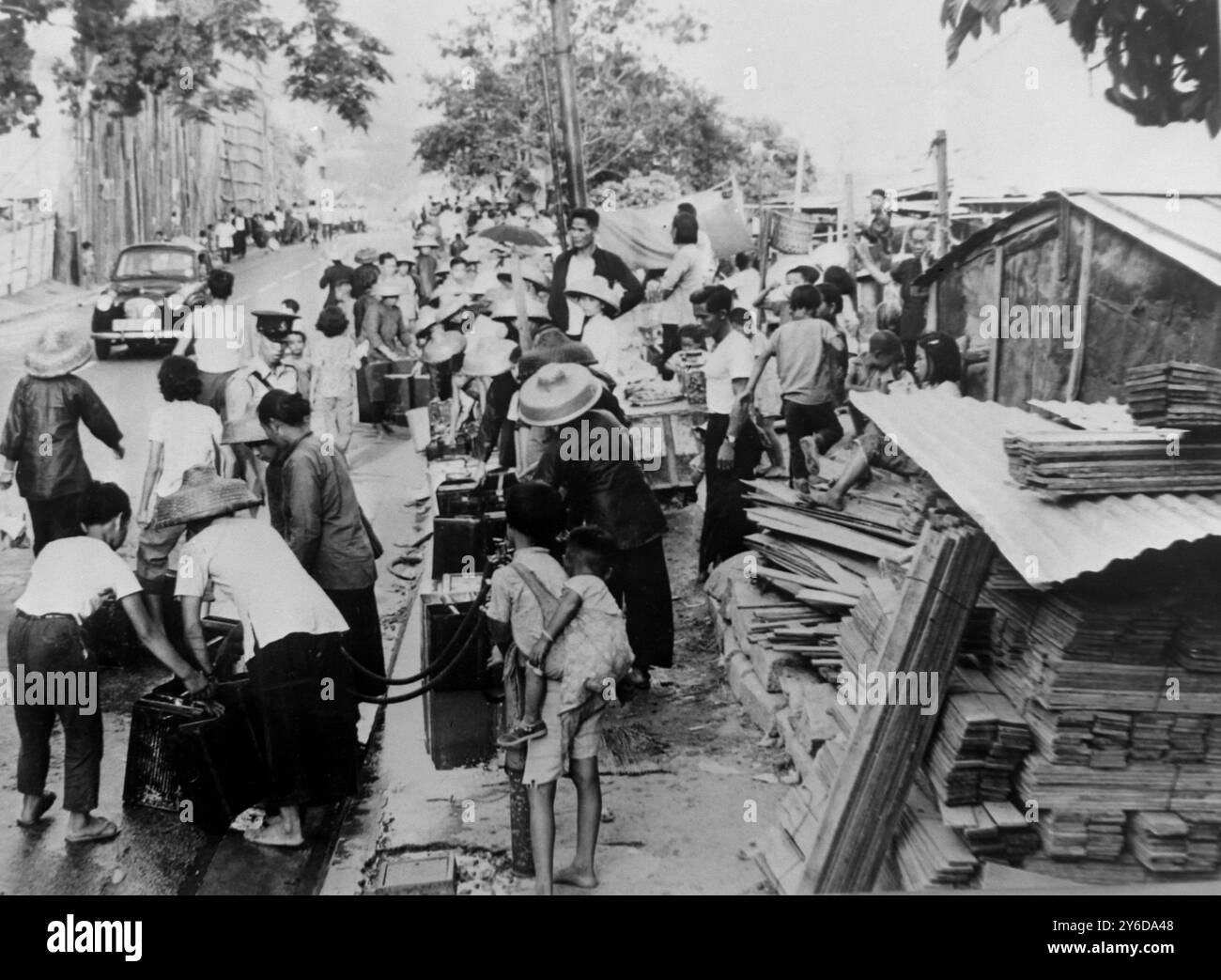WATER RATIONING IN HONG KONG / ; 28 JUNE 1963 Stock Photo - Alamy