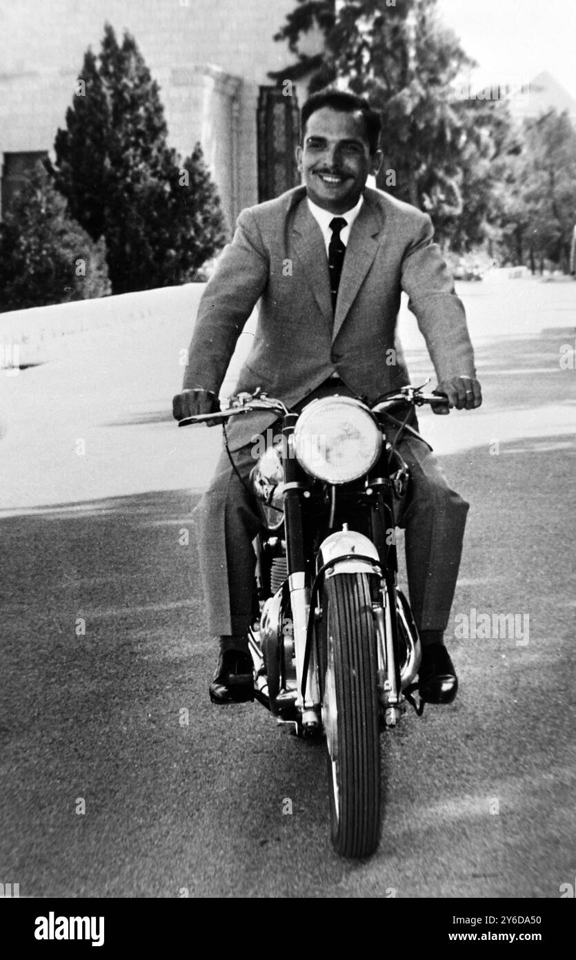 MOTOR CYCLING KING HUSSAIN OF JORDAN / ; 29 JUNE 1963 Stock Photo - Alamy
