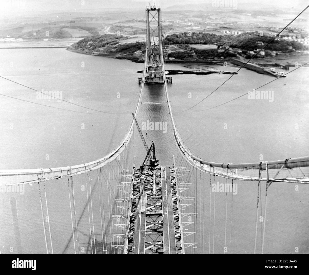 THE HALF WAY MARK FOR FORTH BRIDGE IN SCOTLAND / ; 27 JUNE 1963 Stock ...