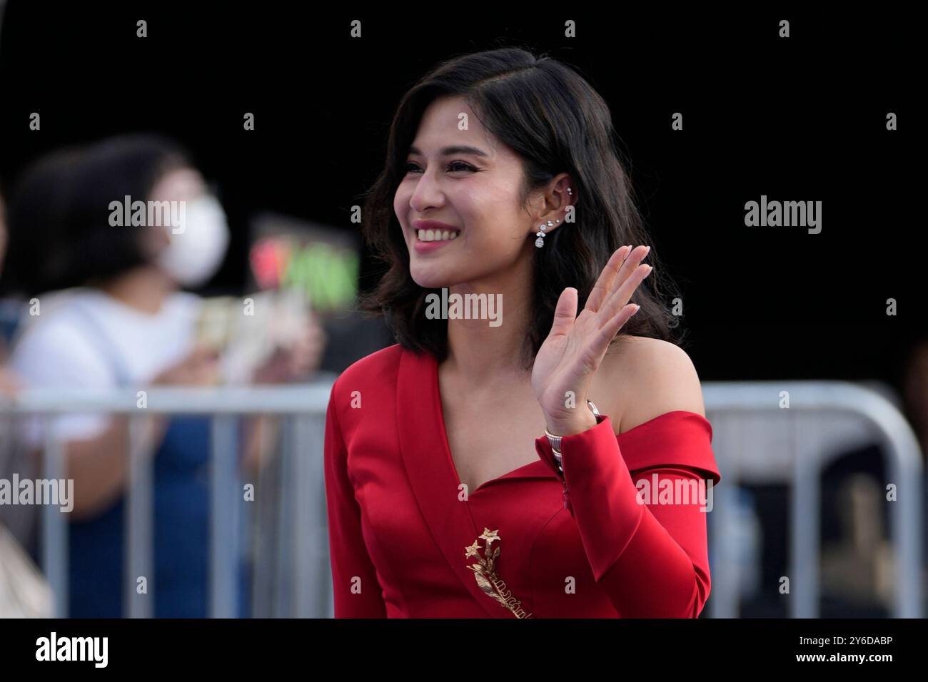 Indonesian actress Dian Sastrowardoyo arrives for the Seoul International Drama Awards 2024 in ...