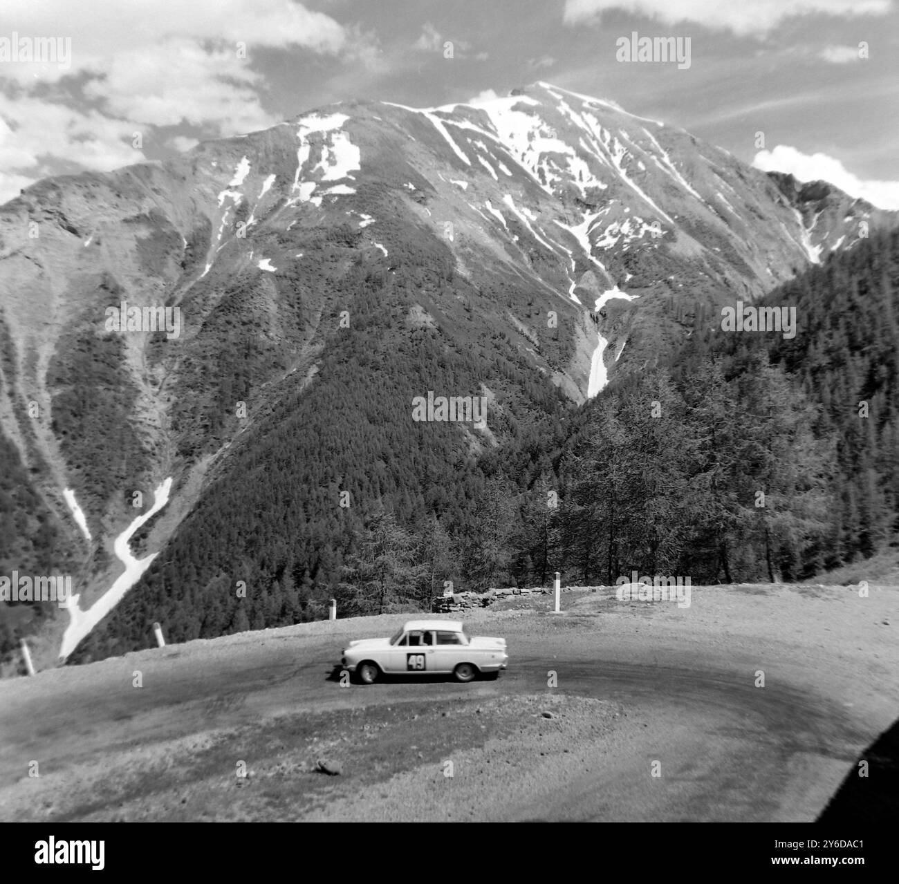 ALPINE RALLY FORD CORTINA GT AT CHAMOUNIX, FRANCE / ; 24 JUNE 1963 ...