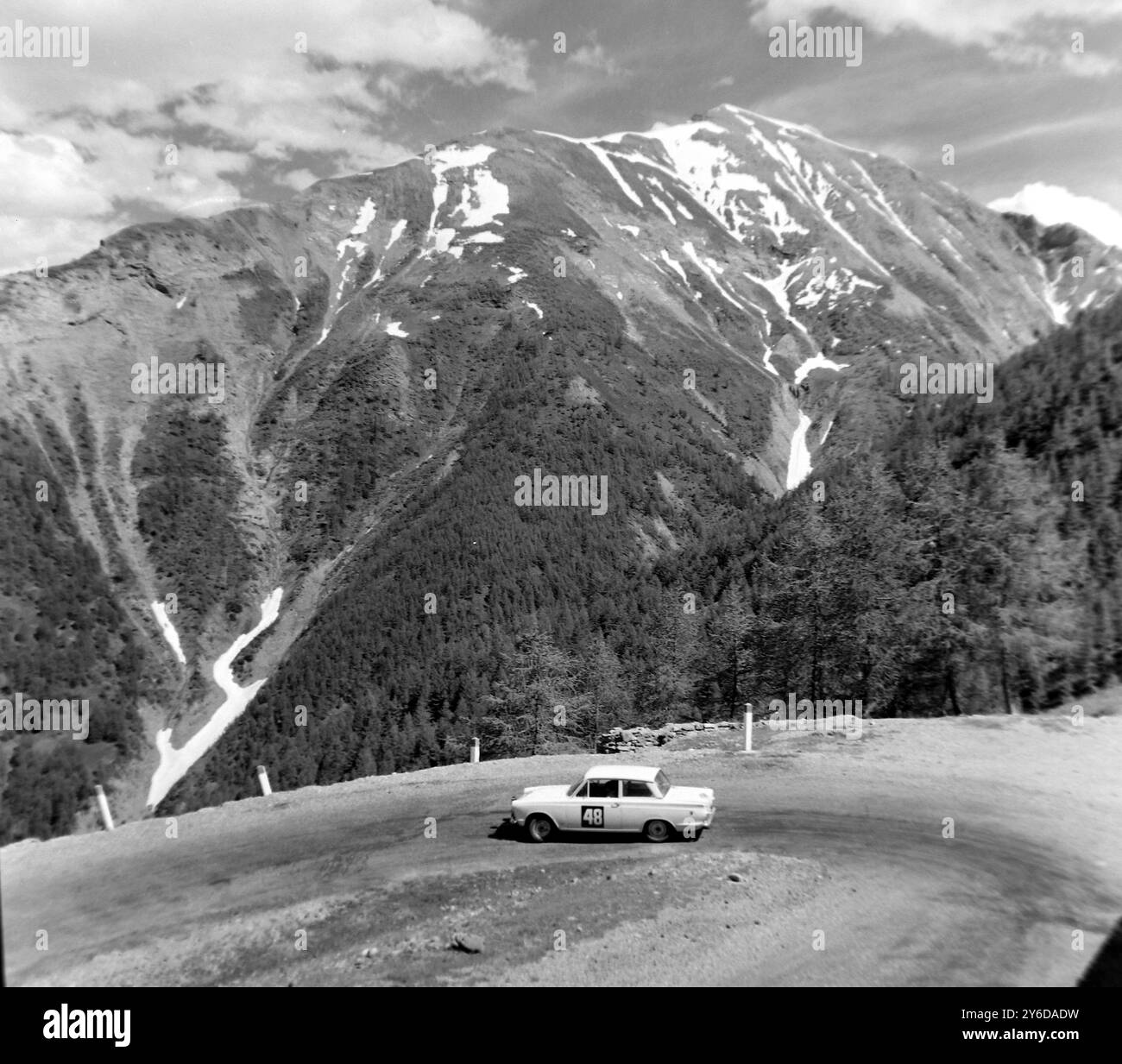 ALPINE RALLY FORD CORTINA GT AT CHAMOUNIX, FRANCE / ; 24 JUNE 1963 ...