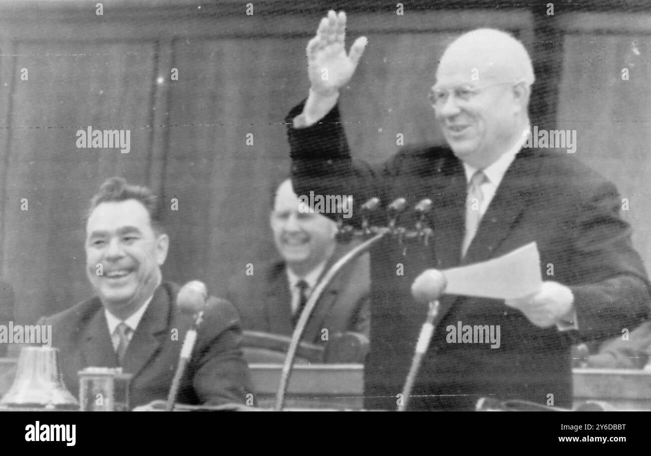 SOVIET PRIME MINISTER NIKITA KHRUSHCHEV SMILING IN MOSCOW / ; 18 JUNE ...