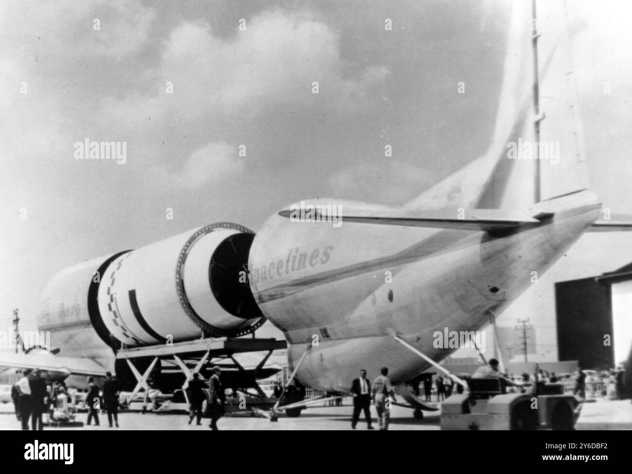WORLD'S LARGEST CARGO PLANE BOEING 377 IN LOS ANGELES/ ; 16 JUNE 1963 ...