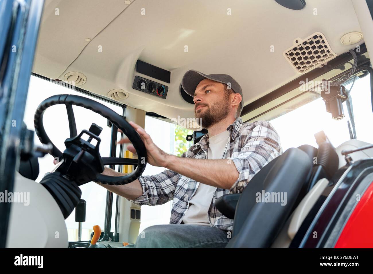 Driving tractor inside view hi-res stock photography and images - Alamy